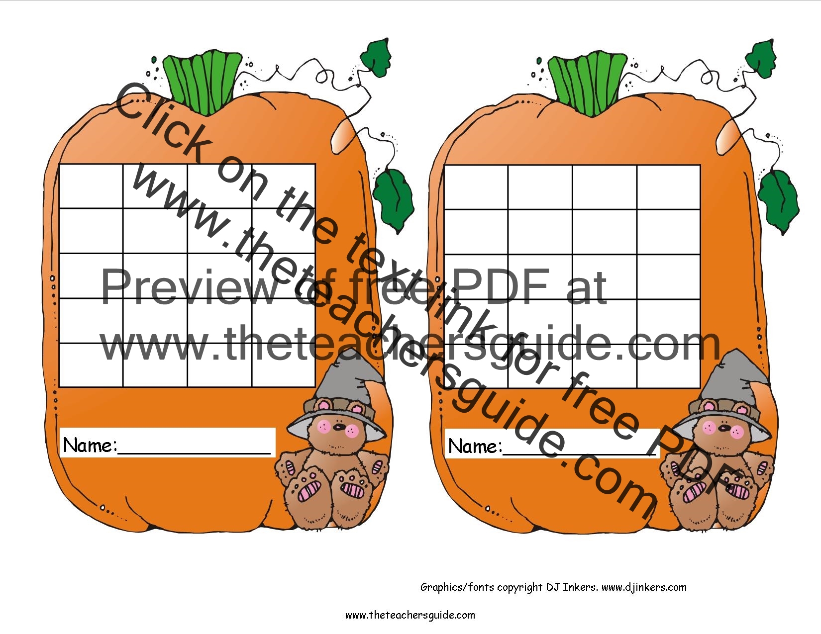 Halloween Printouts from The Teacher's Guide