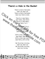 There's a Hole in the Bucket Lyrics, Printout, MIDI, and Video